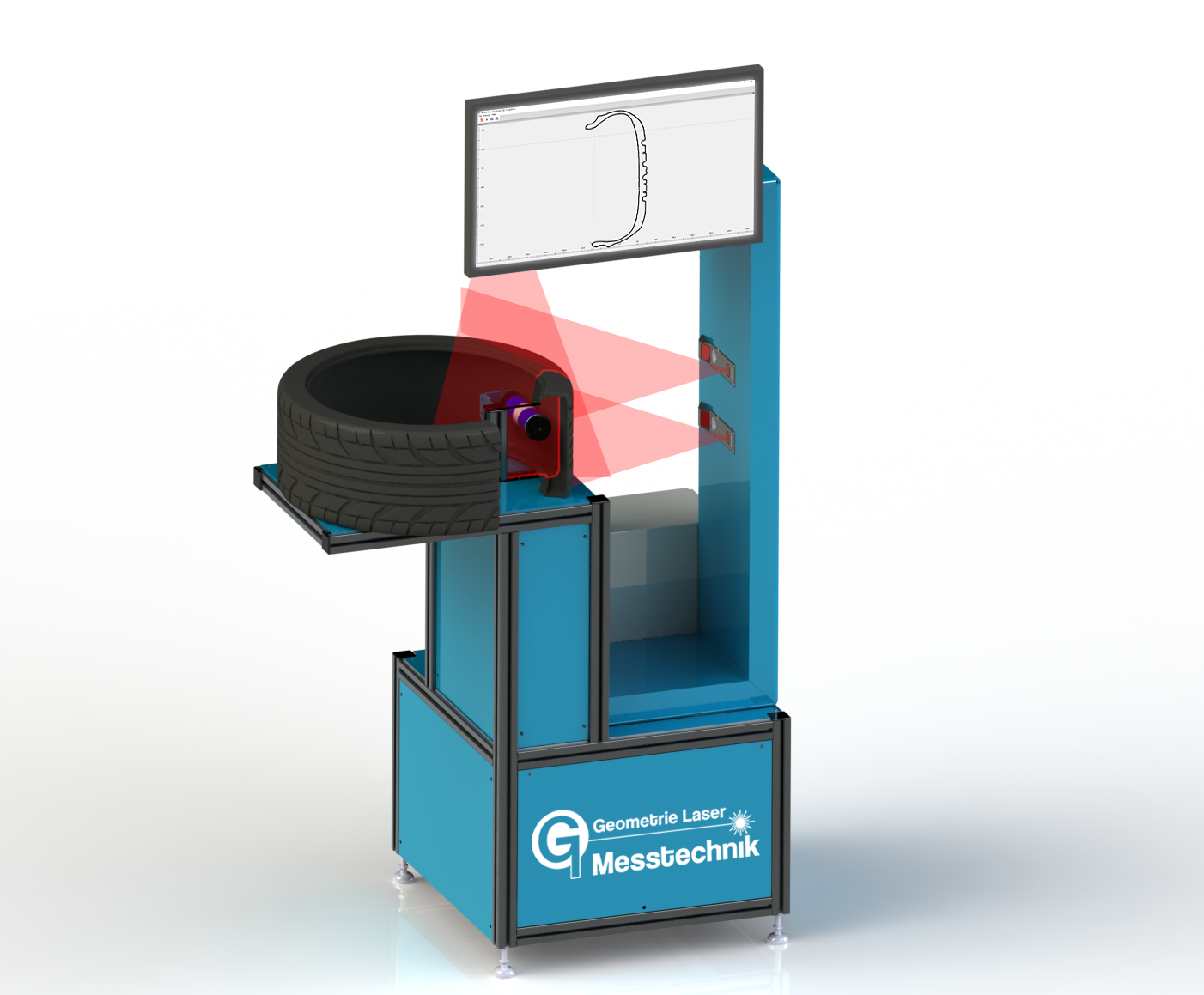 Tire Cross Scan - measures tire tread pattern and interior geometry